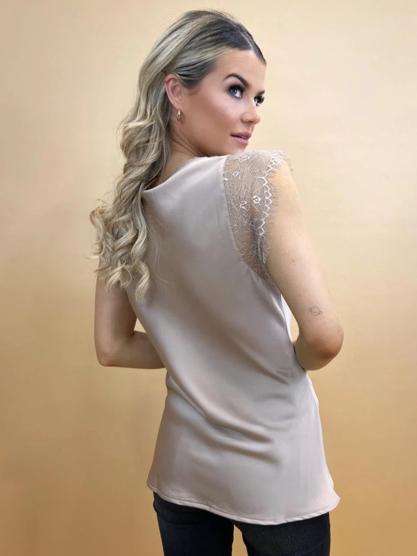 Kate & Pippa Lauren Lace Cami Top - Champagne– Boutique Ladybelle Abbeyleix